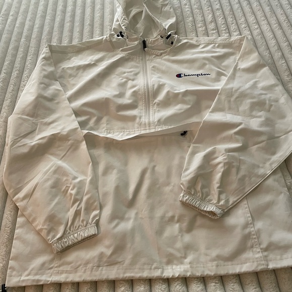 Champion | Jackets & Coats | Champion White Windbreaker Jacket | Poshmark
